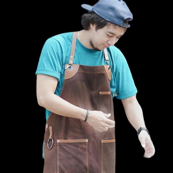 Jual APRON CELEMEK BARISTA BARTENDER CAFE COKLAT BROWN UNISEX ALL SIZE ...
