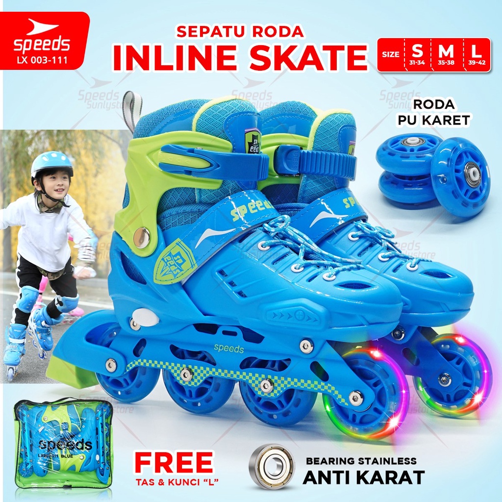 Jual SPEEDS Sepatu Roda Anak dewasa Inline Roda Full Karet PVC PU ...