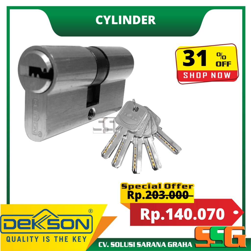 Jual Double Cylinder Dekkson CYL DC KK DL 60 SN Silinder Kunci Komputer Key Silinder Dekson ...