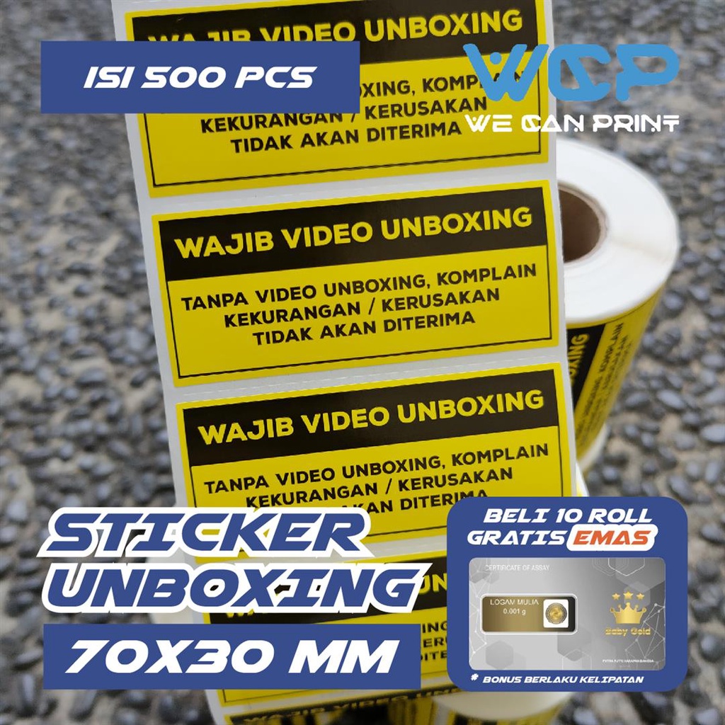 Jual Label Sticker FRAGILE Wajib Video Unboxing Stiker Unboxing Kuning ...