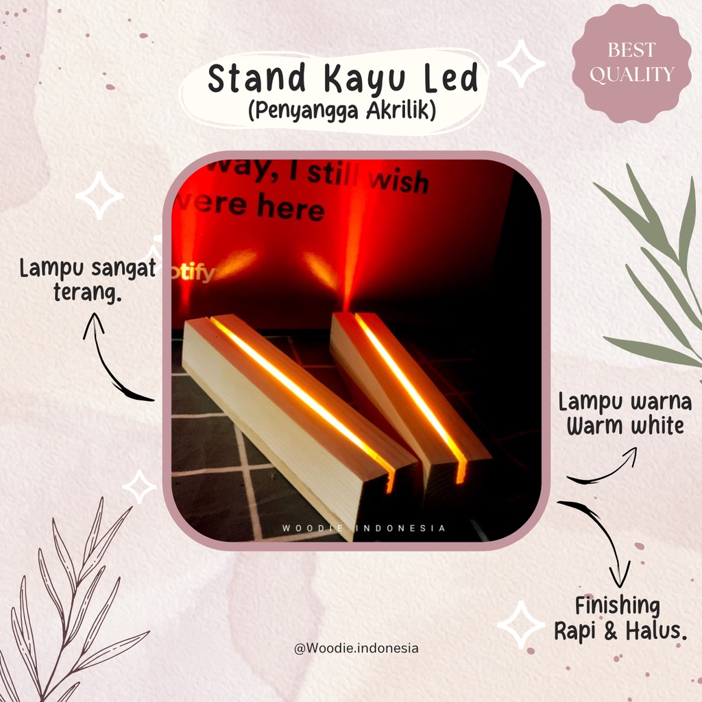Jual Dudukan akrilik led base lamp led stand akrilik led dudukan led ...