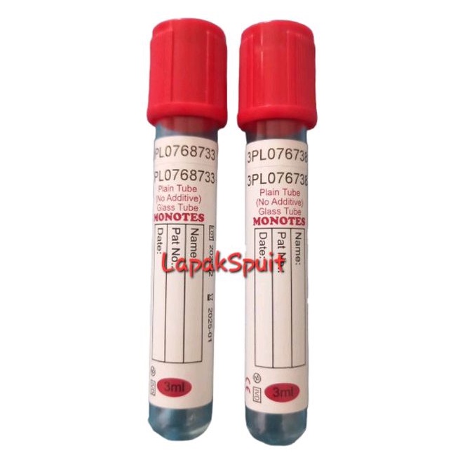 Jual tabung darah vacum tube plain tube 3 ml monotes | Shopee Indonesia