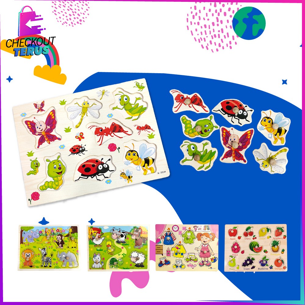 Jual CT M302 Puzzle Kayu Mainan Edukasi Anak Balok Kayu Wooden Toys ...