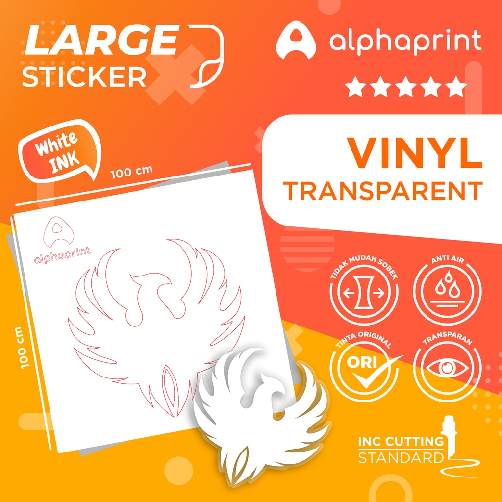 Jual Sticker Custom Vinyl Transparan / Bening Tinta Putih (Print & Cut ...