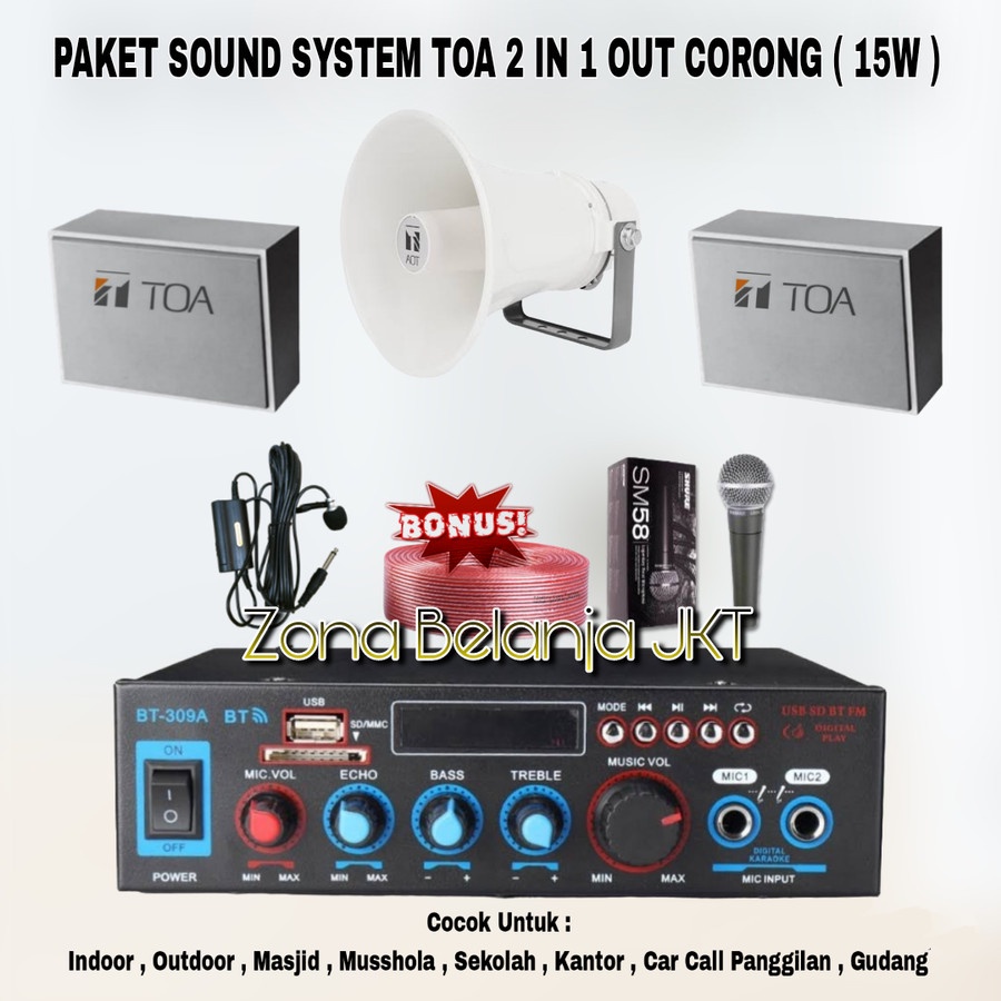 Jual PAKET SOUND SYSTEM TOA MASJID MUSHOLLA 2 IN 1 OUT SPEAKER CORONG ...