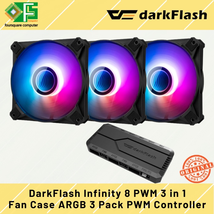 Jual Fan Casing Darkflash Infinity 8 PMW A-RGB Fan 12 cm 3in1 | 3 Pack ...