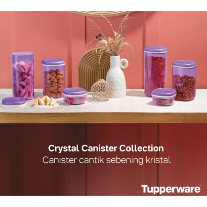 Jual Tupperware toples crystal canister ungu set (6) | Shopee Indonesia