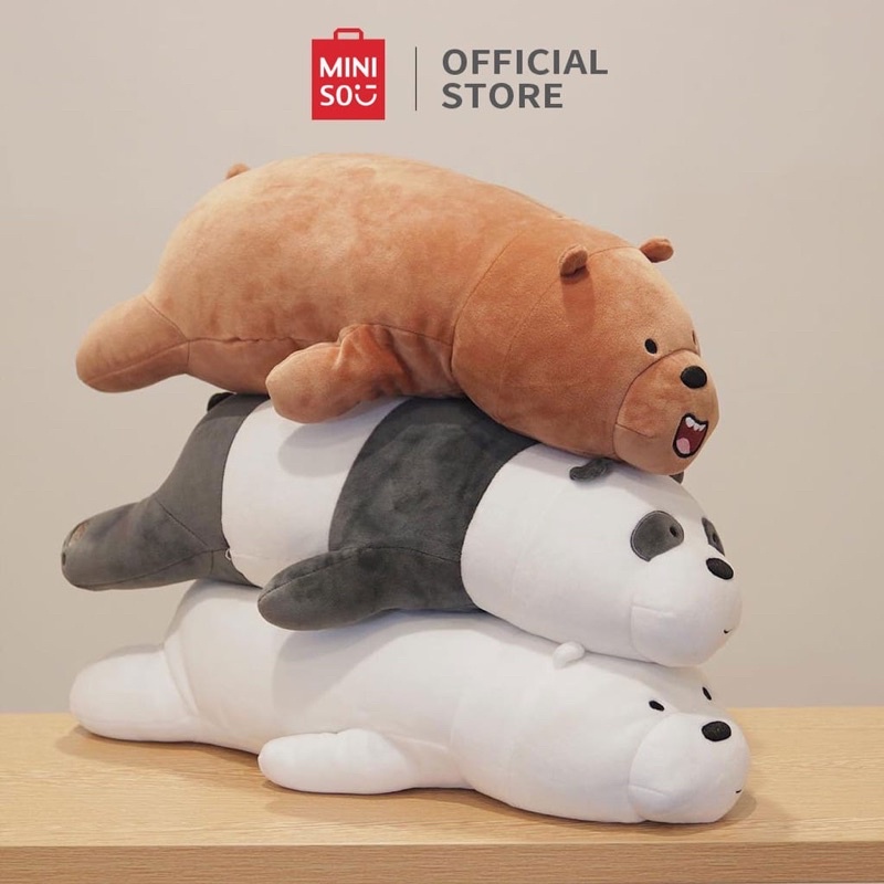 Jual BONEKA MINISO WE BARE BEARS / We Bare Bears lying plush toy 54cm ...