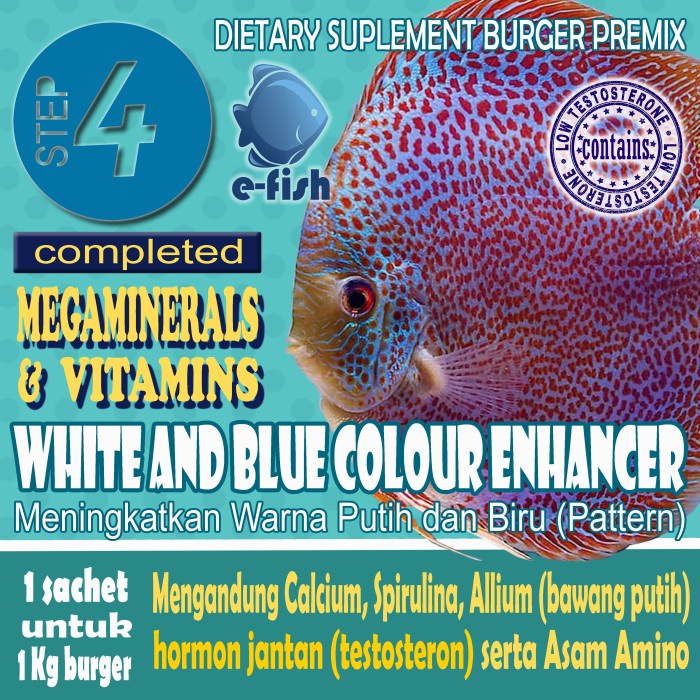 Jual Efish Megamineral & Vitamin Step 4 - Hormon Pemicu Warna Putih & Biru | Shopee Indonesia
