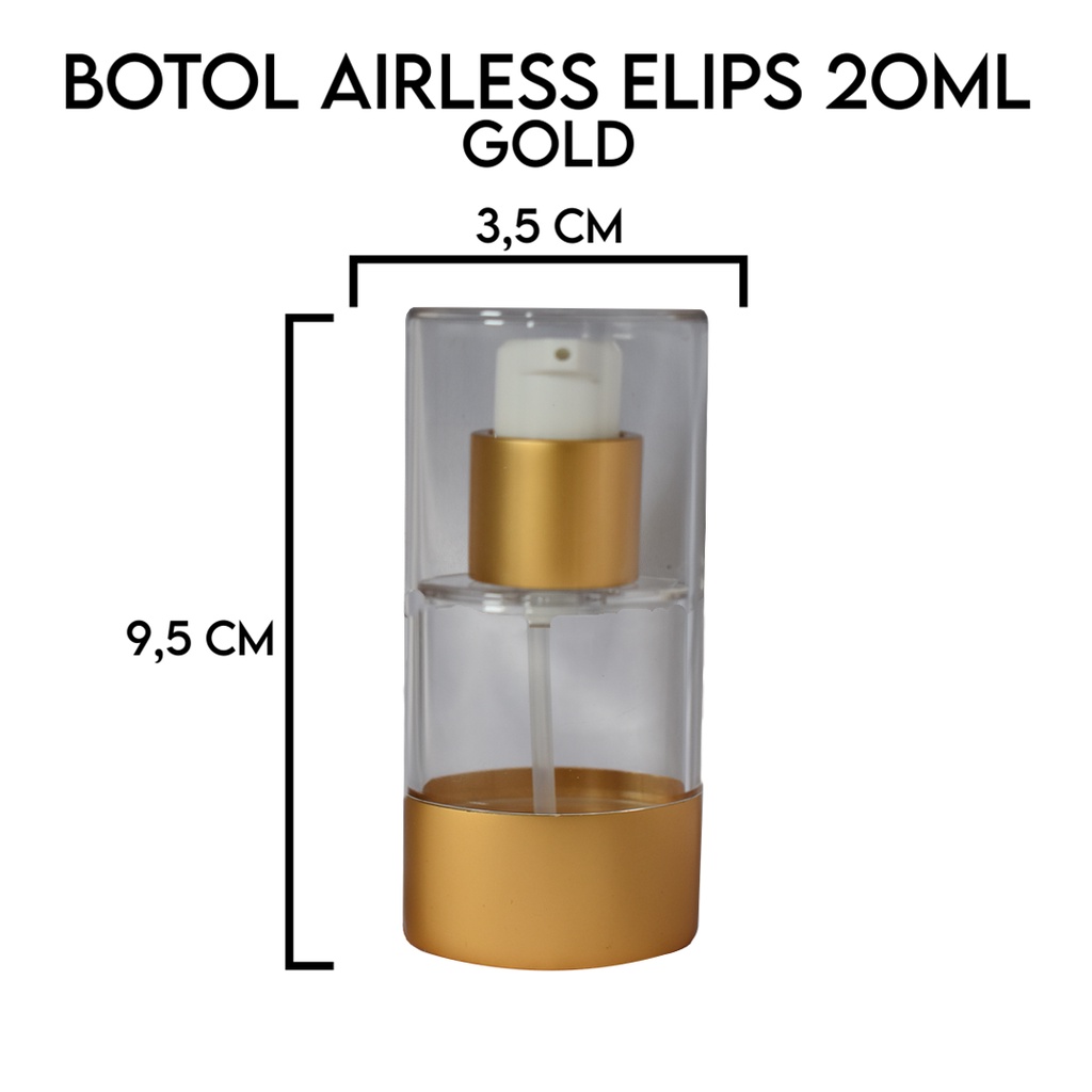 Jual BOTOL AIRLESS 20ML ELIPS/Airless 20Ml Emas Elips | Shopee Indonesia