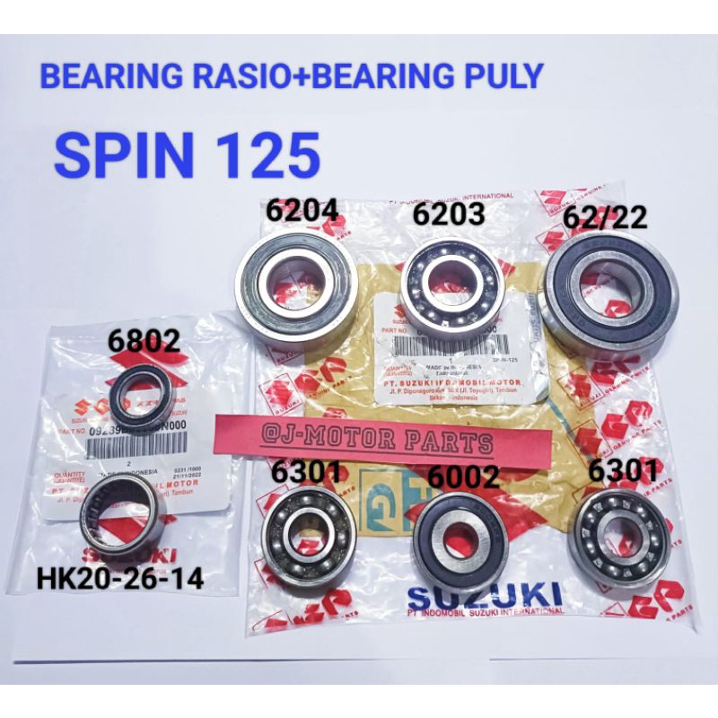 Jual BEARING RASIO SET SPIN 125 + BEARING PULY PLUS BEARING LAHER BAK ...