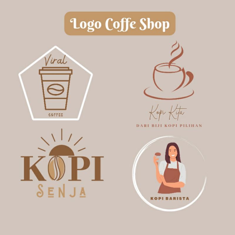 Jual Logo Minimalis Produk Kopi Coffee Shop Brand Olshop Kekinian ...