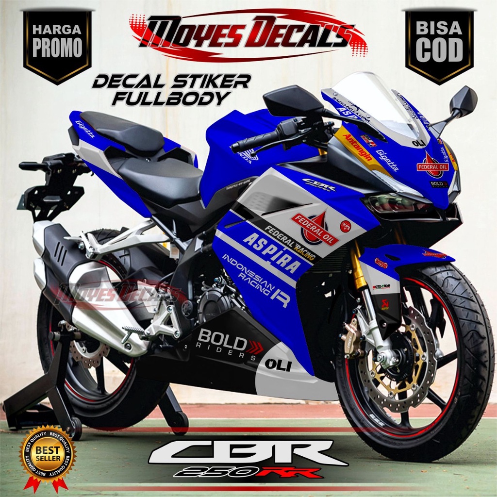 Jual Decal CBR 250RR Full body Motif Livery Racing Rider Blue Color ...