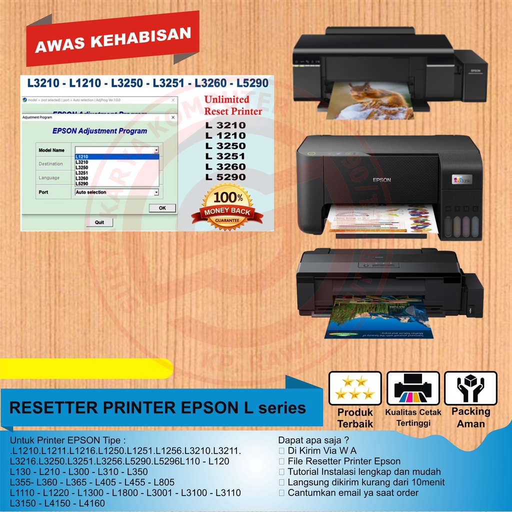 Jual Resetter / Reset Printer EPSON Semua Tipe L | Shopee Indonesia