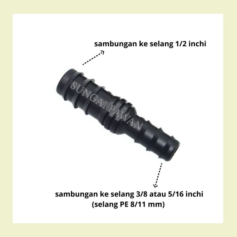 Jual sambungan konektor selang 1/2 inchi - selang air PE 12/16 mm penyambung sambung ke selang 3 ...
