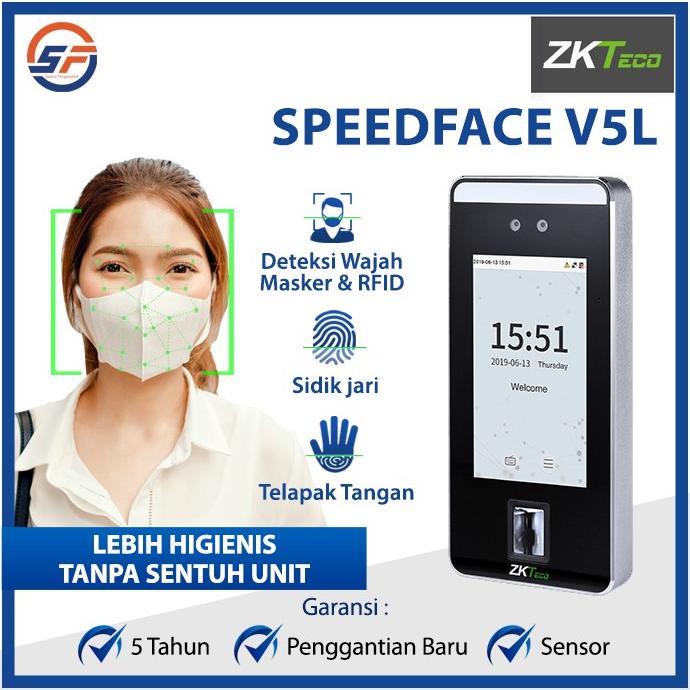 Jual Mesin Absensi Fingerprint ZKTECO SpeedFace V5L Mifare / Proxy ...