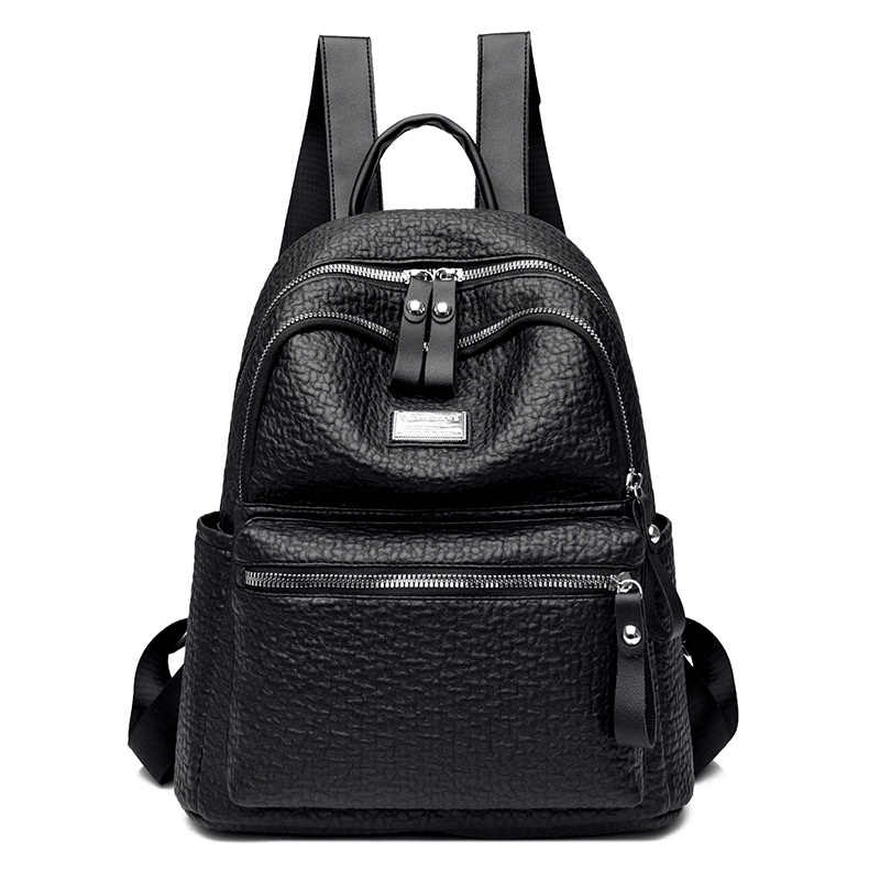 Jual TAS RANSEL WANITA KOREA CULTIVA KULIT CROCO HITAM TA717B5 BACKPACK ...