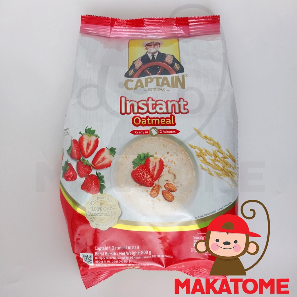 Jual Captain Oats Oat Instant 800g oatmeal meal 800gr 800 g gr instan ...
