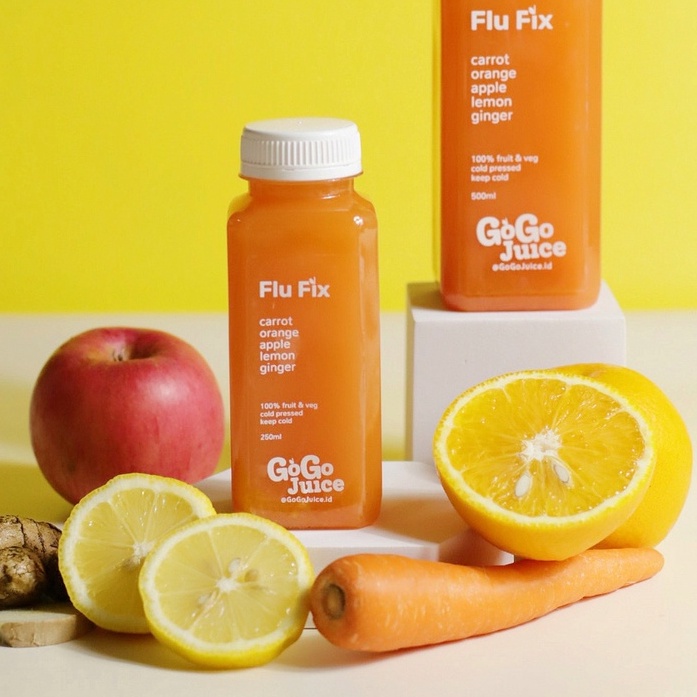 Jual Flu Fix 250ML Cold Pressed Jus Wortel Apel Jeruk Lemon Jahe Murni ...