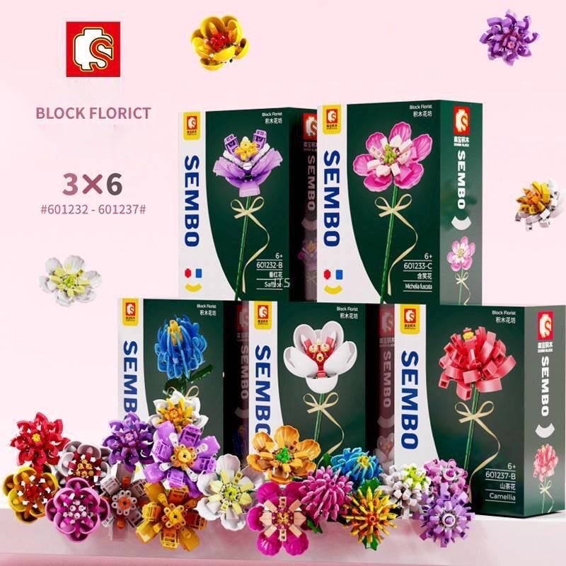 Jual SEMBO BLOCK Florist Flower Shop Bouquet Building Bricks Decoration ...