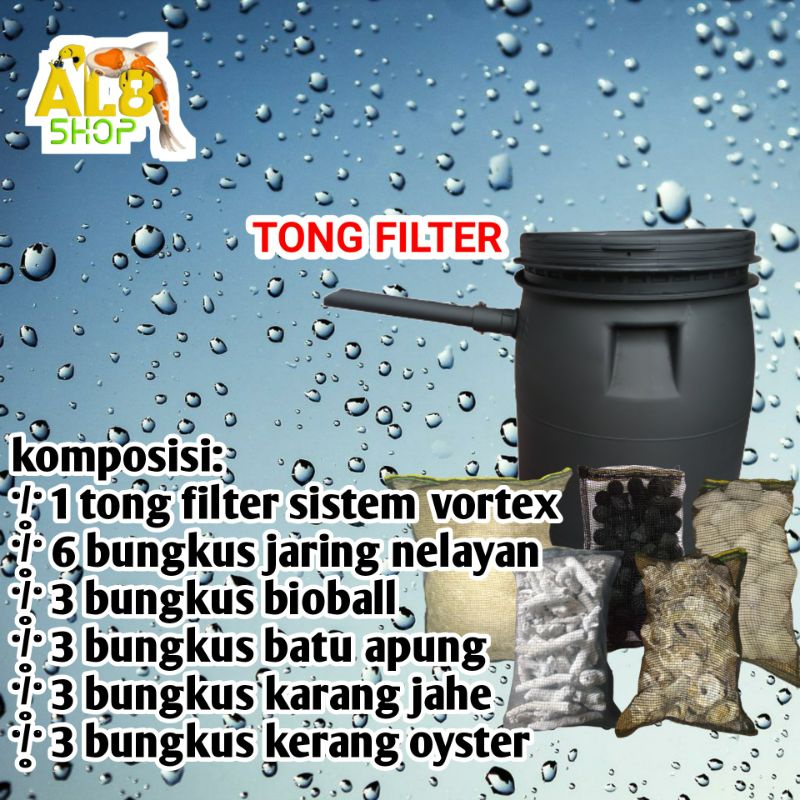Jual tong filter kolam ikan koi 120 liter sistem vortex | Shopee Indonesia