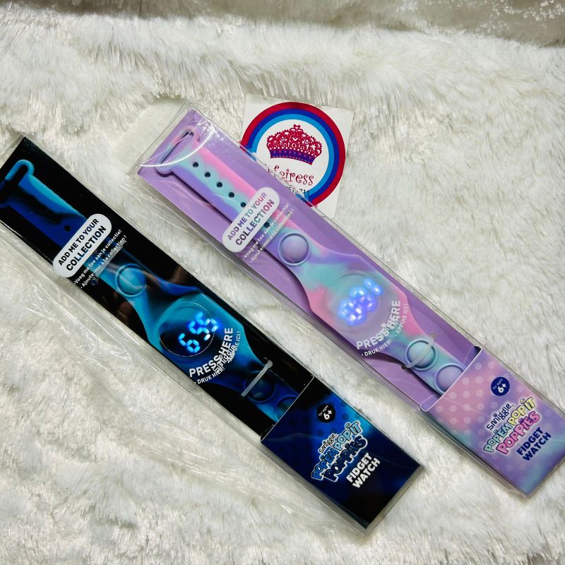 Jual smiggle watch popped it jam anak watch this space pink blue LED ...