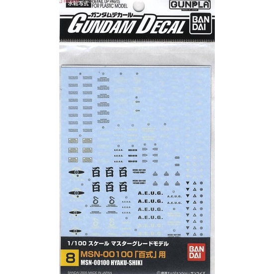 Jual Gundam Decal Mg Hyaku Shiki No 8 | Shopee Indonesia