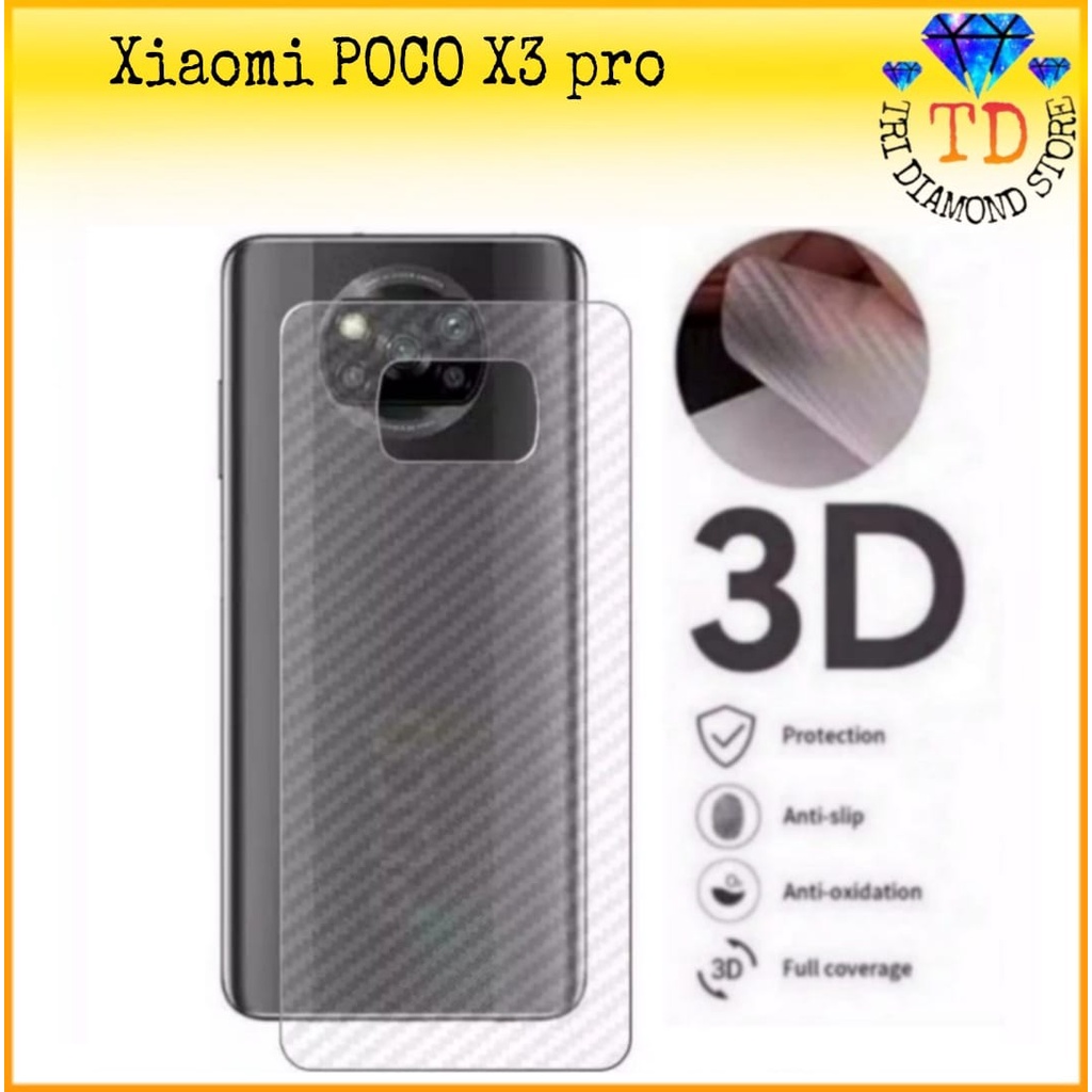 Jual Garskin Carbon xiaomi poco X3 PRO 2021 Screen Sticker Skin Guard ...