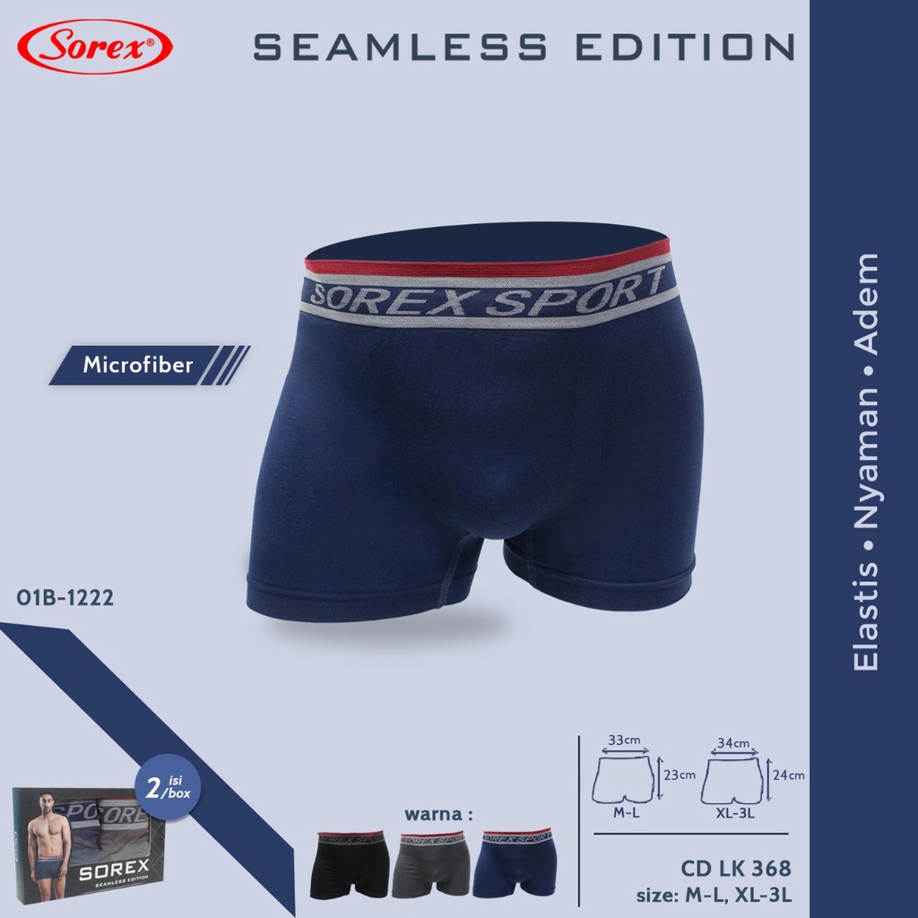 Jual Sorex Man Celana Dalam Boxer Pria Sport (1 Box Isi 2 Pcs) / Boxer ...
