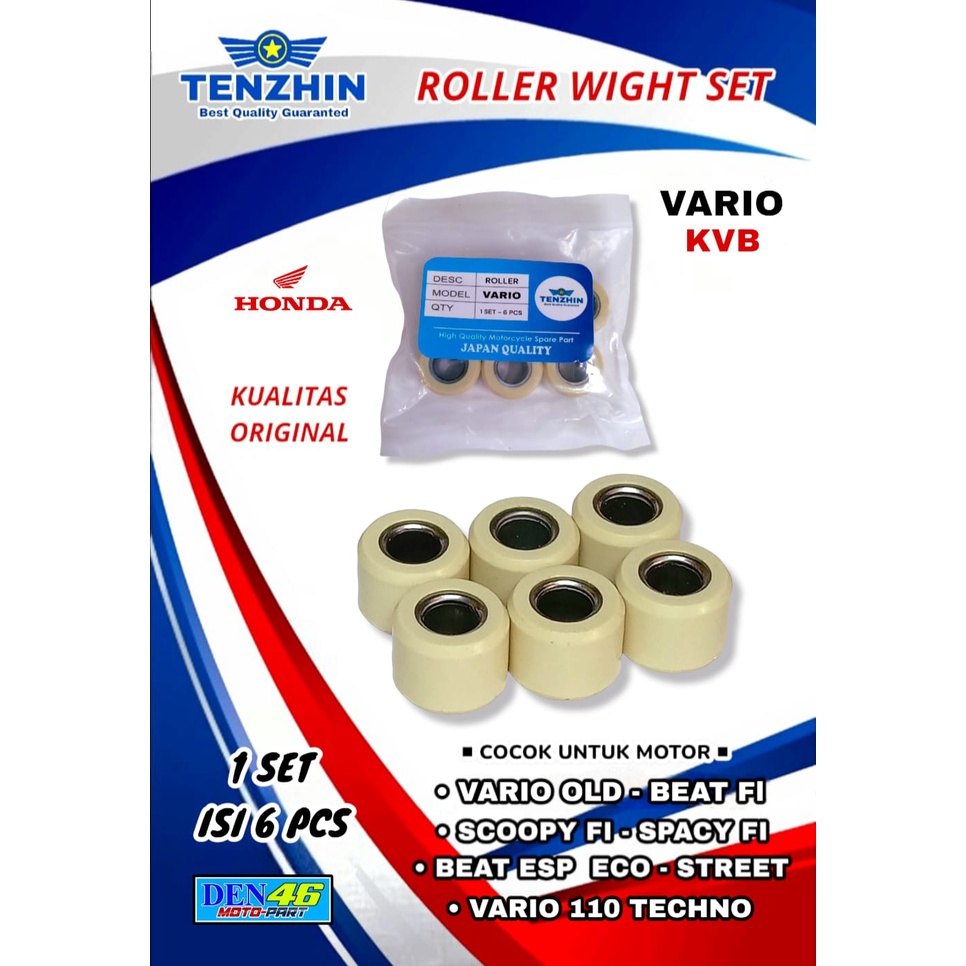 Jual Roller Weight Set Kualitas Original [ TENZHIN ] KVB - KZL Honda - Vario 110 Karbu Beat F1 ...