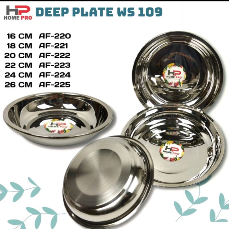 Jual deep plate piring dalam stainless TEBAL 26cm / piring korea tebal ...