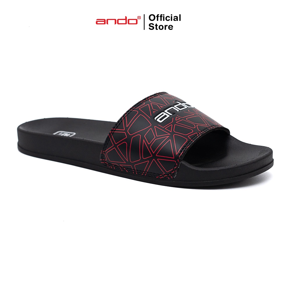 Jual Ando Official Sandal Selop Geo Pria Dewasa - Hitam/Merah | Shopee ...