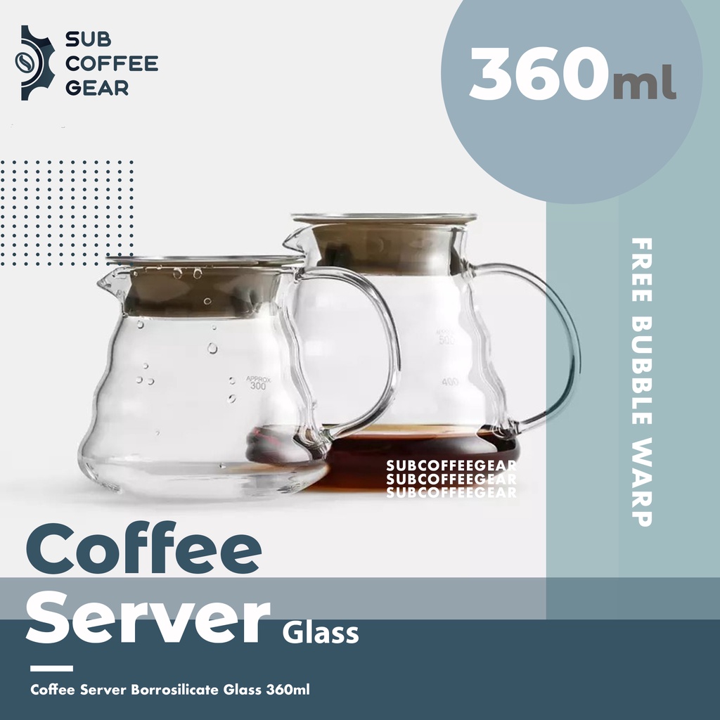 Jual V60 COFFEE SERVER GELAS KOPI TEKO KOPI COFFEE SERVER GLASS 360ML ...