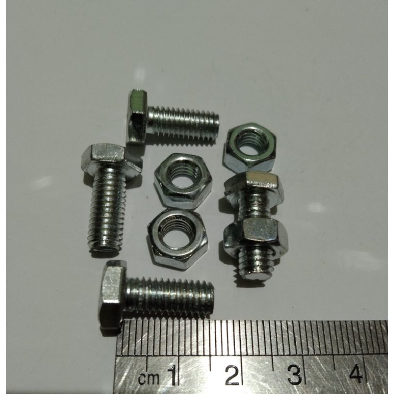 Jual 20 pcs baut + mur BMP m6 x 15 mm galvanis ( kunci 10 ) | Shopee Indonesia