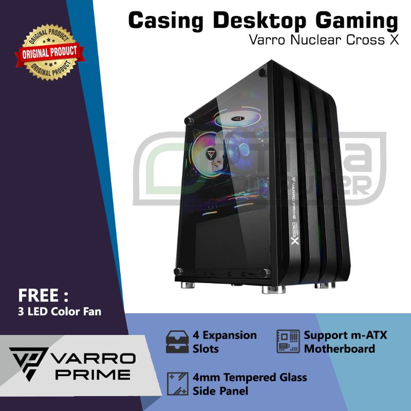 Jual Casing Desktop Gaming Varro Nuclear Cross X | Shopee Indonesia