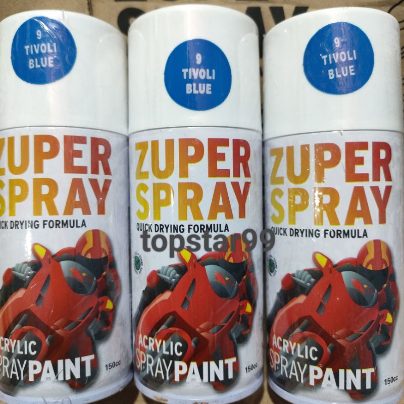 Jual Zuper Pilox Pilok Cat Semprot Warna Tivoli Blue Biru Tua Glossy 9 150cc Spray Paint ...