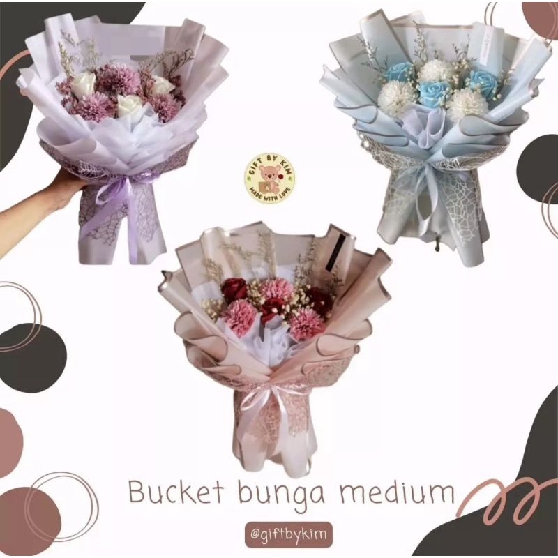Jual Bucket bunga medium/bucket bunga sedang/ bucket bunga/ bucket ...