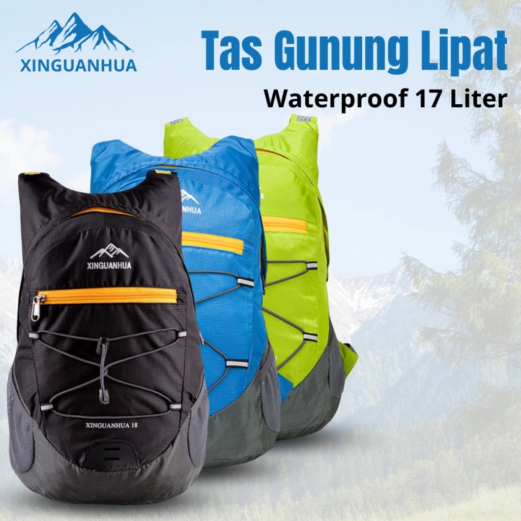 Jual Tas Ransel Gunung Kapasitas Besar Lipat Waterproof 17 Liter ...