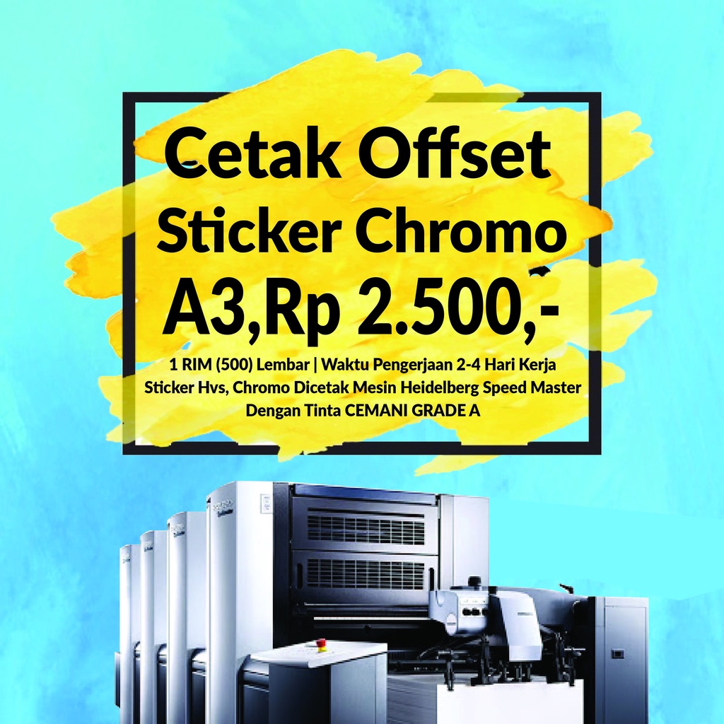 Jual Cetak Sticker Cromo OFFSET, Min 1 rim | Shopee Indonesia