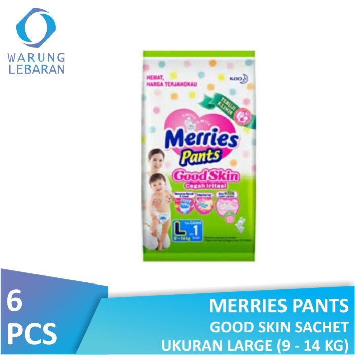 Jual Merries Pants Good Skin Sachet Renceng Ukuran L1 (Isi 6 Pcs ...