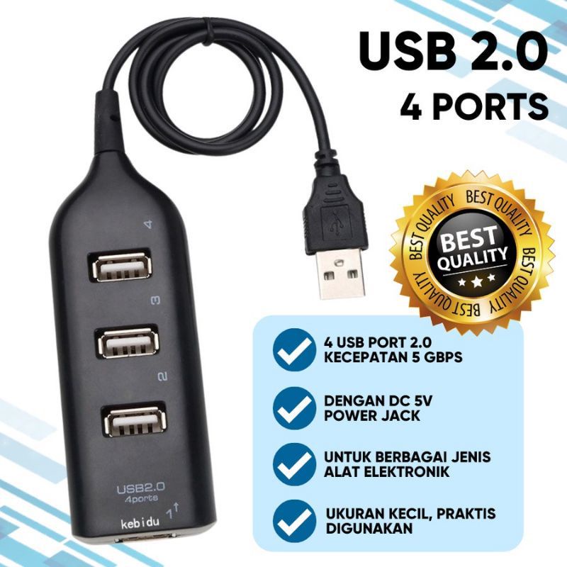 Jual USB HUB 1M Port Usb Hub 1M 4 port / USB PORT 2.0 | Shopee Indonesia