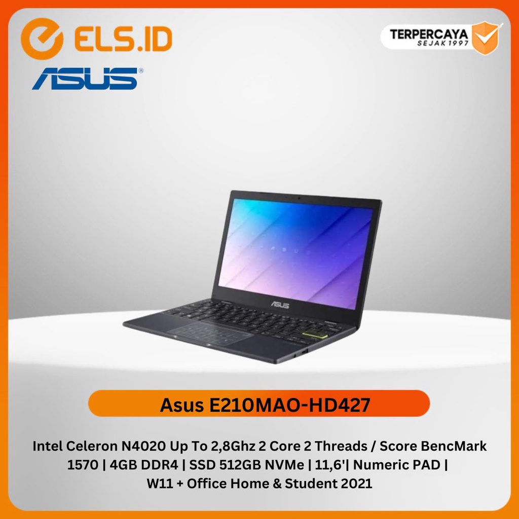 Jual Laptop Asus E210MAO-HD427 [ Intel Celeron N4020 - 4GB DDR4 - SSD ...
