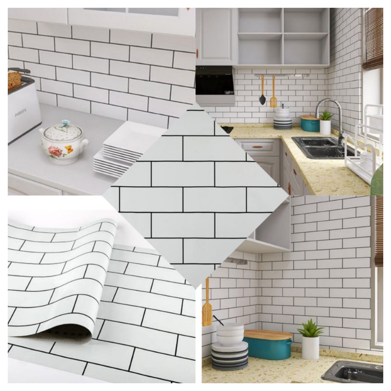 Jual STICKER DAPUR/KITCHEN STICKER MOTIF BATA PUTIH UK 60X100 CM ...