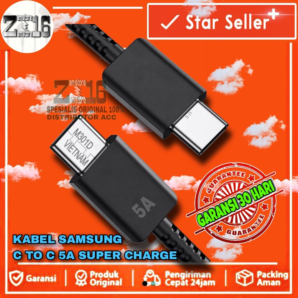 Jual Kabel data samsung S20 S20+ / S21 S21+ ULTRA C TO C 5A Ampere 25W ...