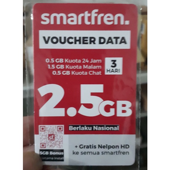 Jual Voucher Smartfren 2,5 Gb 3 Hari | Shopee Indonesia