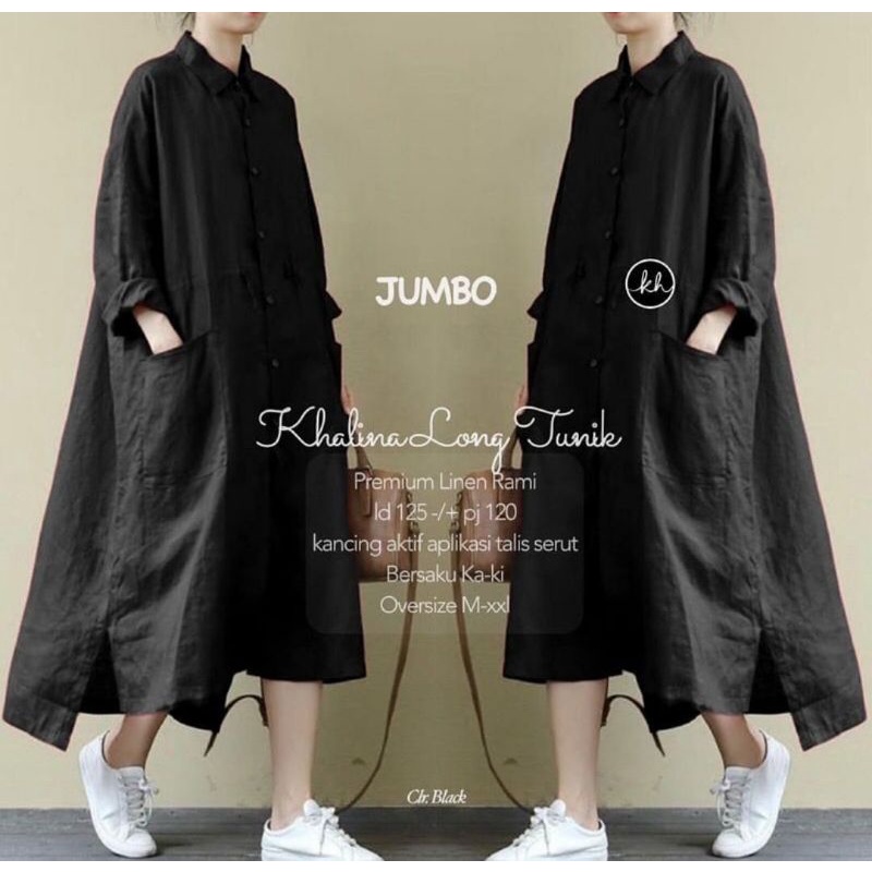 Jual Khalina Long Tunik Jumbo - Tunik Oversize Wanita Muslimah | Shopee ...