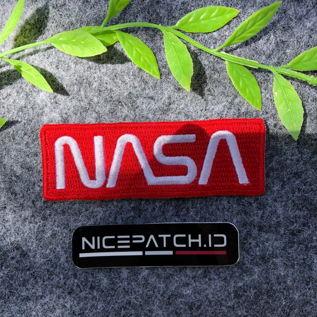 Jual Patch Nasa Merah Putih Font Tulisan Nasa Astronaut Astronot ...