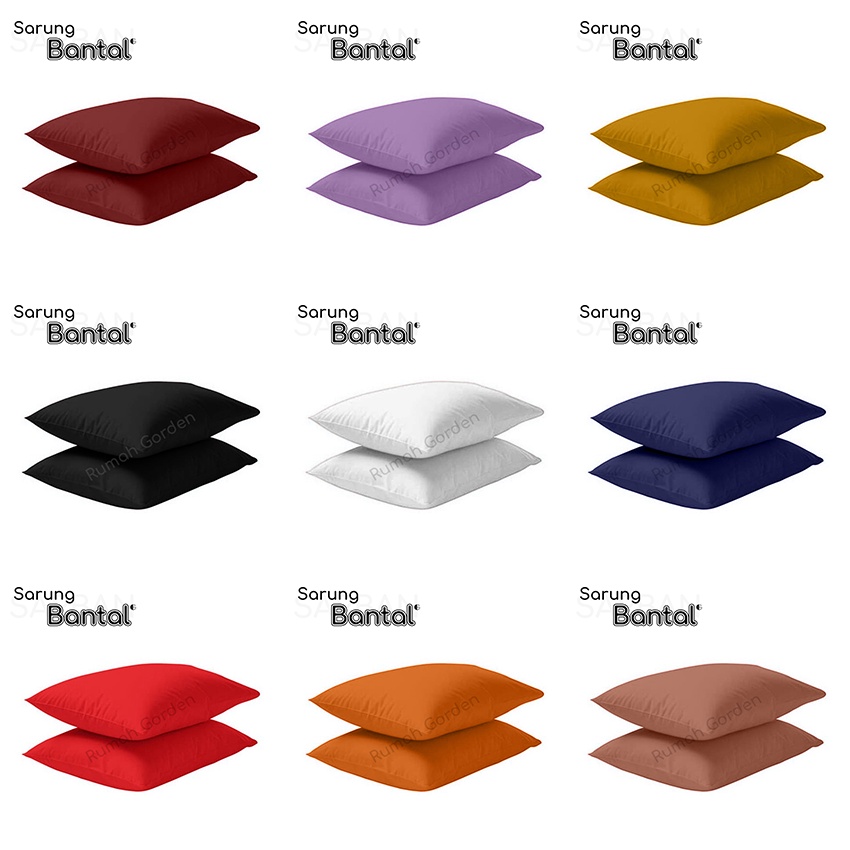 Jual Sarung Bantal dan Sarung Guling Polos Warna Abu Merah Hitam Putih ...