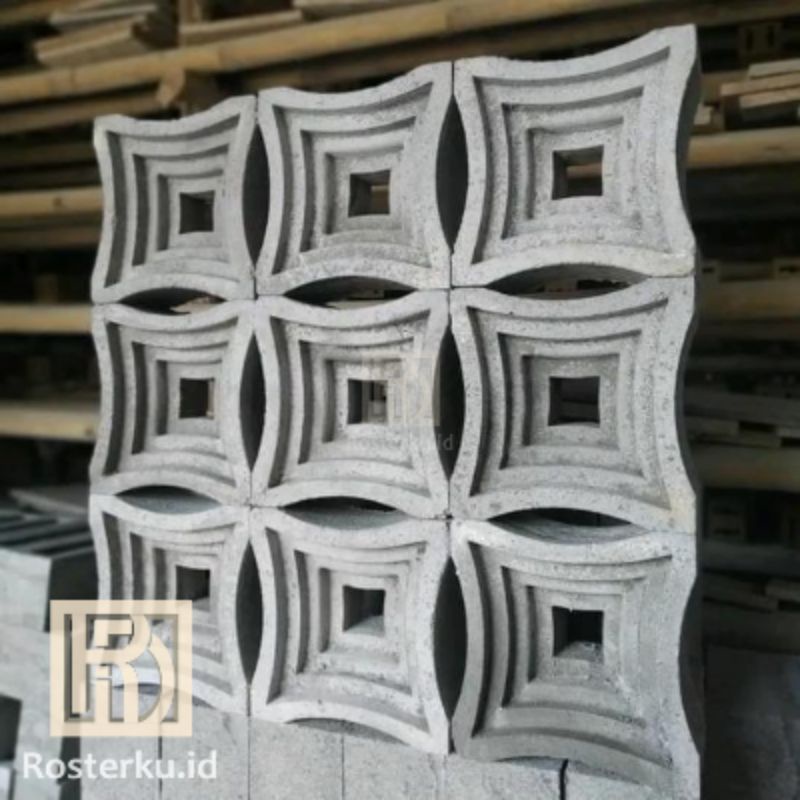 Jual Roster beton minimalis motif Lubang titik lis 3 abu | Shopee Indonesia