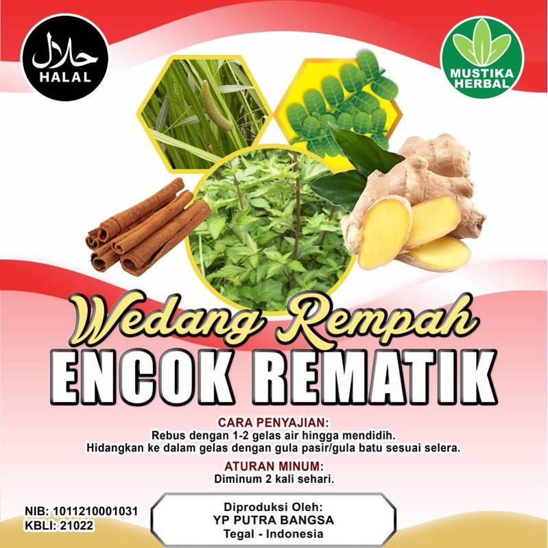 Jual Mustika Herbal Wedang Rempah Encok Rematik 1 pack isi 10 pcs ...